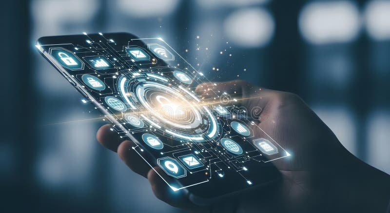 Mobile Security Interface stock illustration. Illustration of digital ...