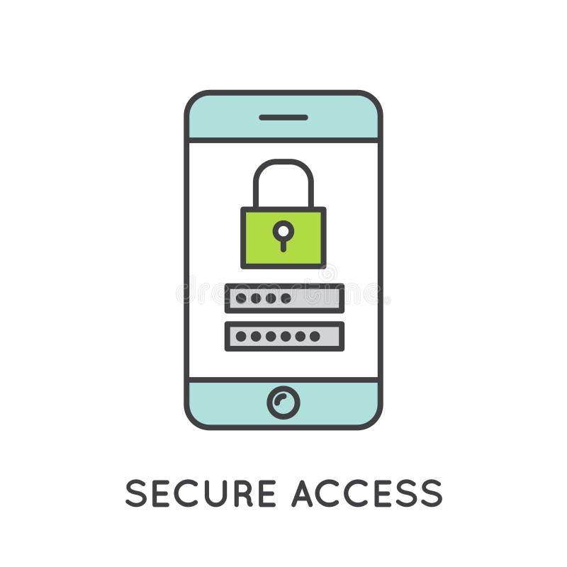 Mobile Security, Secure Access To a Device Stock Illustration ...