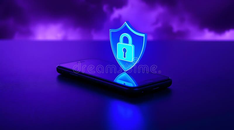 Mobile Security Shield - Digital Protection Concept Stock Illustration ...