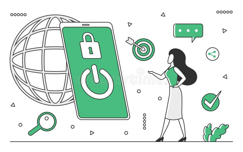 Mobile security system stock vector. Illustration of data - 250933556