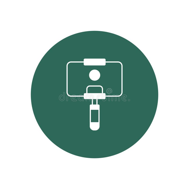 Mobile Selfie Stick Vector Icon with Trendy Background Colors that Can ...