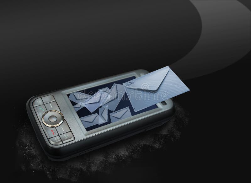 Mobile Sending Messages stock illustration. Illustration of envelope ...