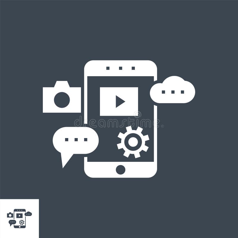 Mobile SEO Vector Glyph Icon Stock Vector - Illustration of object ...