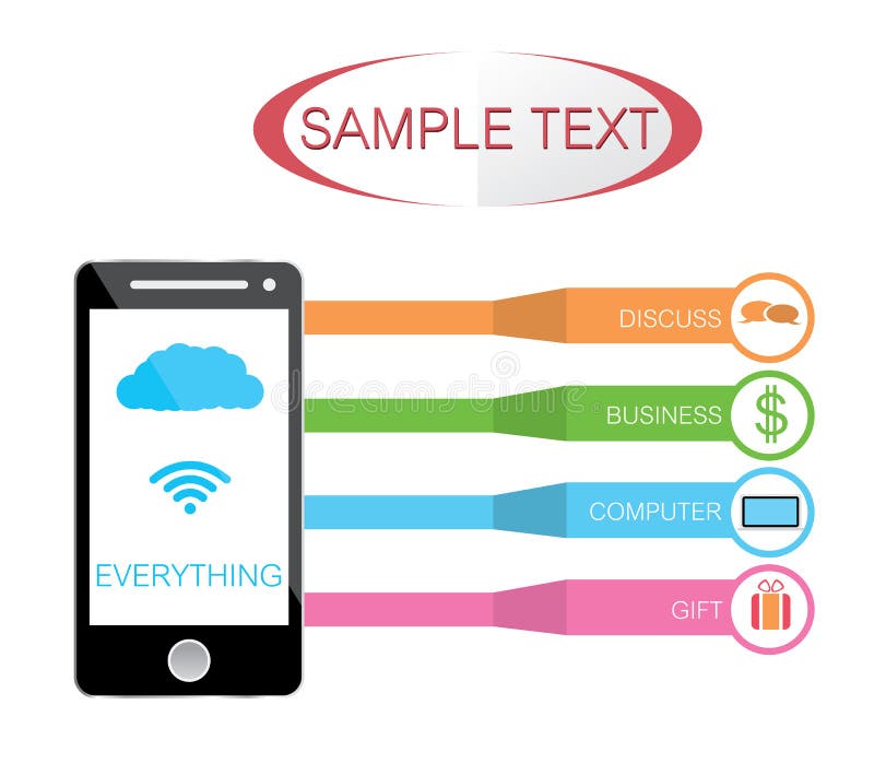 Mobile service on cloud stock vector. Illustration of gift - 44361214