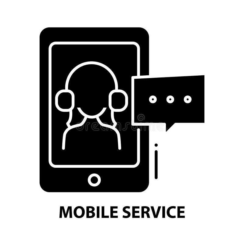 Mobile Service Icon, Linear Isolated Illustration, Thin Line Vector ...