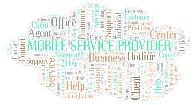 Mobile Service Provider Word Cloud. Stock Illustration - Illustration ...