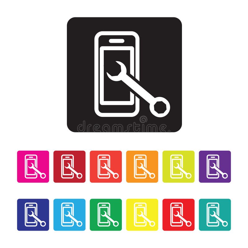 Mobile Web Services Icon Set Stock Vector - Illustration of feed ...