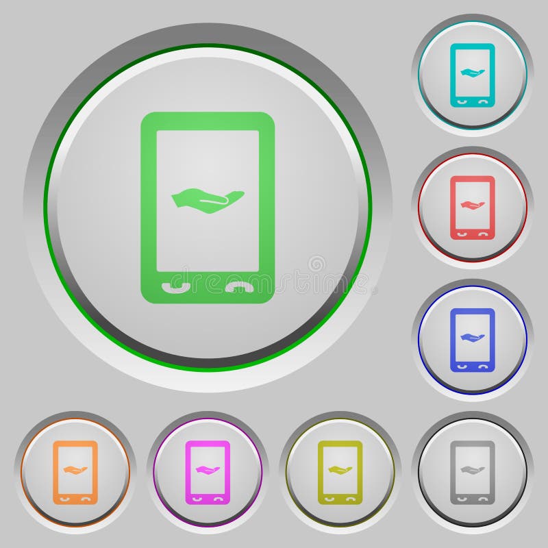 Mobile Services Push Buttons Stock Vector - Illustration of ...