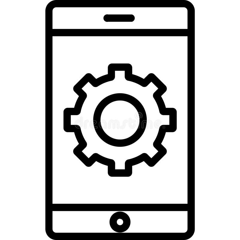 Mobile Settings Outline Vector Icon that Can Easily Edit or Modify ...