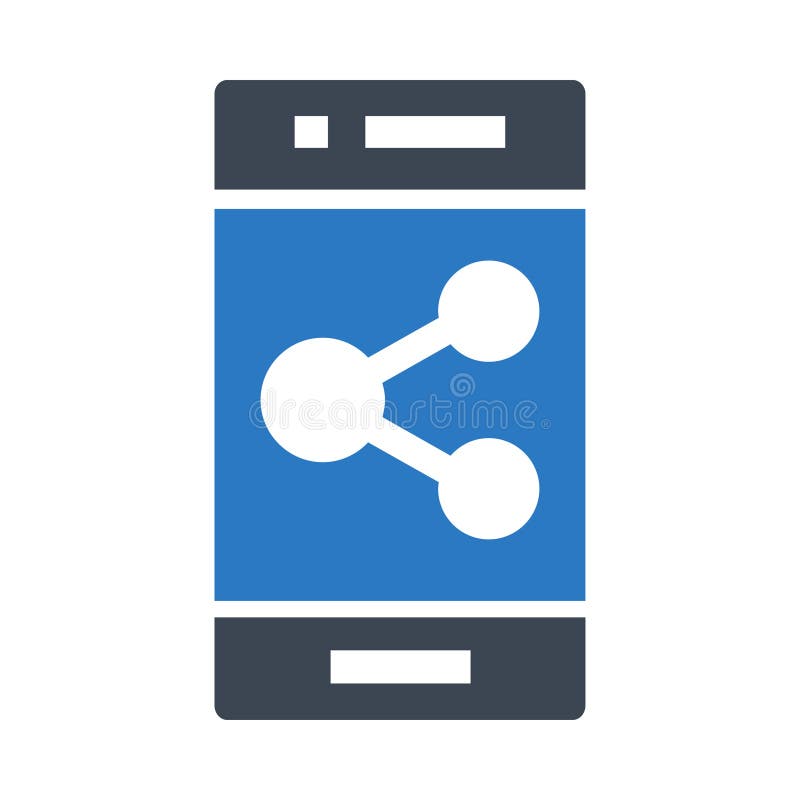 Mobile Share Glyphs Double Color Icon Stock Illustration - Illustration ...