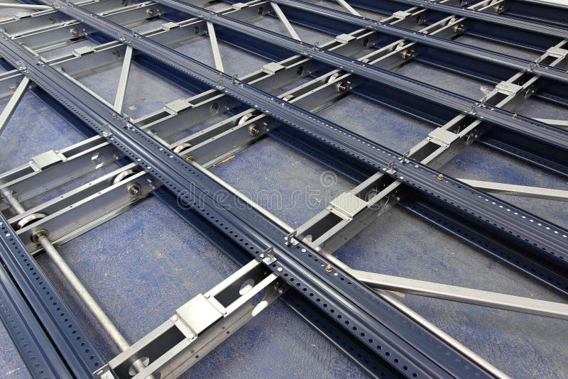 Mobile Shelving Mechanism stock image. Image of frame - 145052577