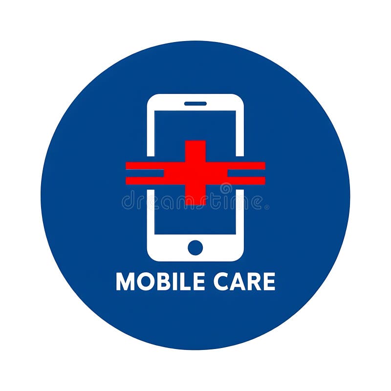Mobile Healthcare App Icon: Medical Phone Support Stock Illustration ...
