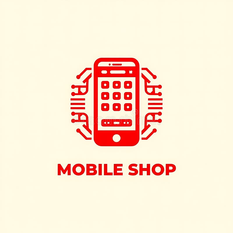 Red Smartphone Mobile Shop Logo Design Stock Illustration ...