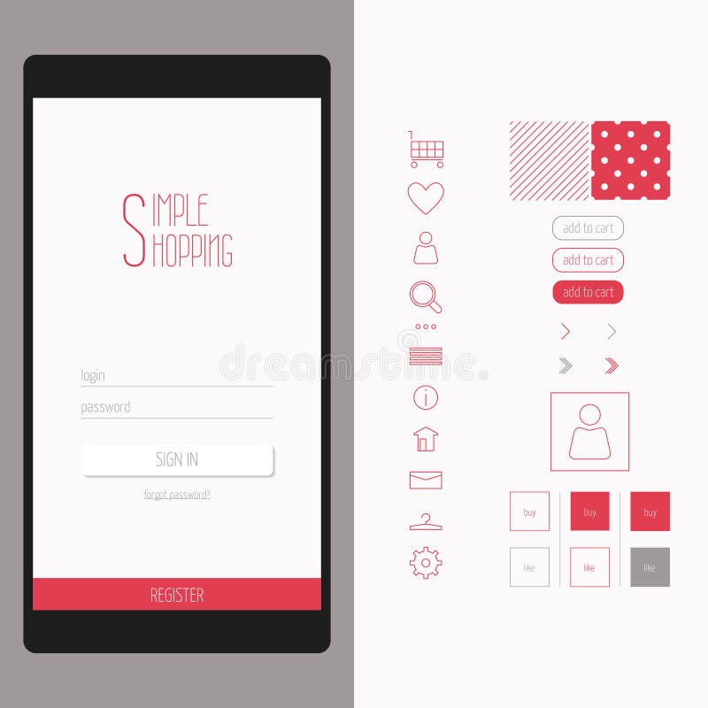 Mobile and Smart Phone Login Interface Form Stock Vector - Illustration ...