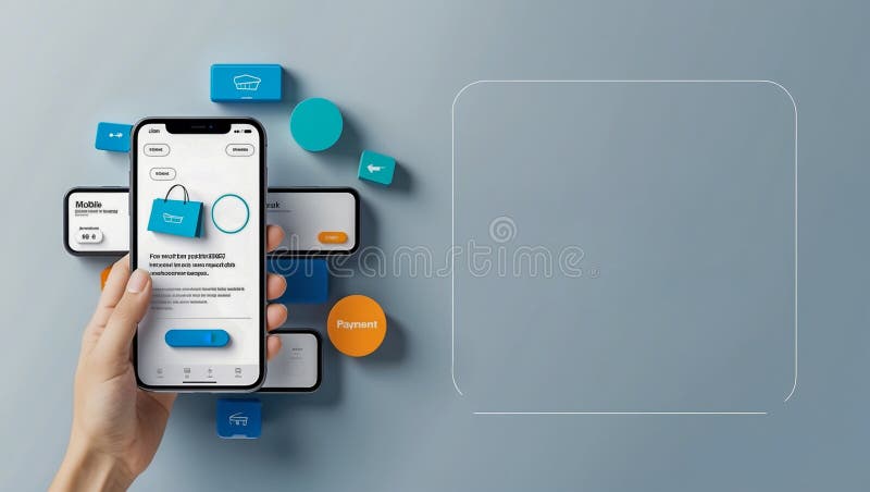 Mobile Shopping App Concept with Interactive Elements Stock ...