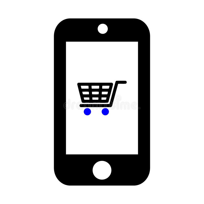 Mobile Shopping Cart Icon stock vector. Illustration of mobile - 224737917