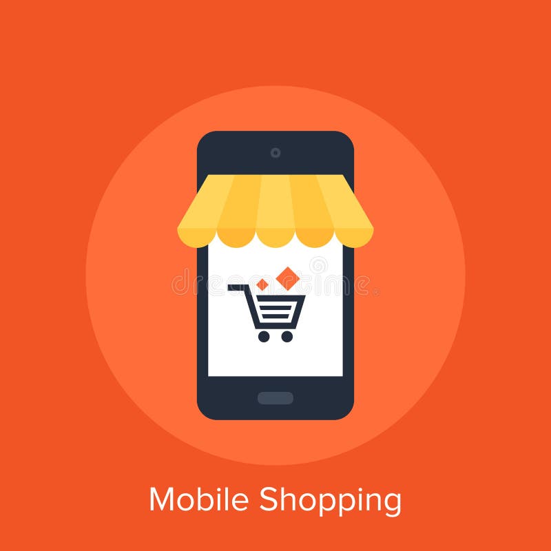 Mobile Shopping Vector Illustration Concept Stock Vector - Illustration ...