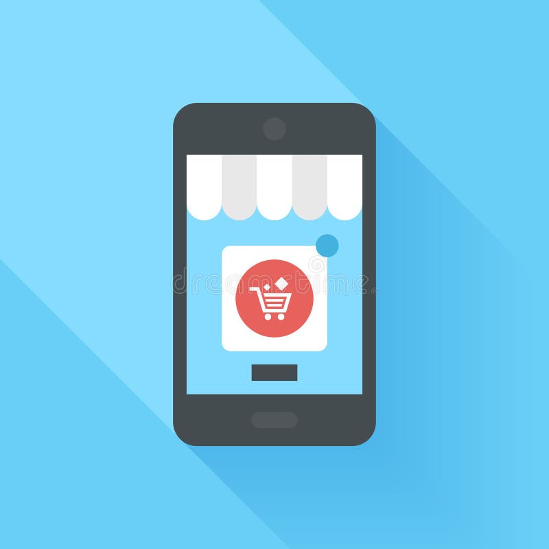 Mobile Shopping Vector Illustration Concept Stock Vector - Illustration ...