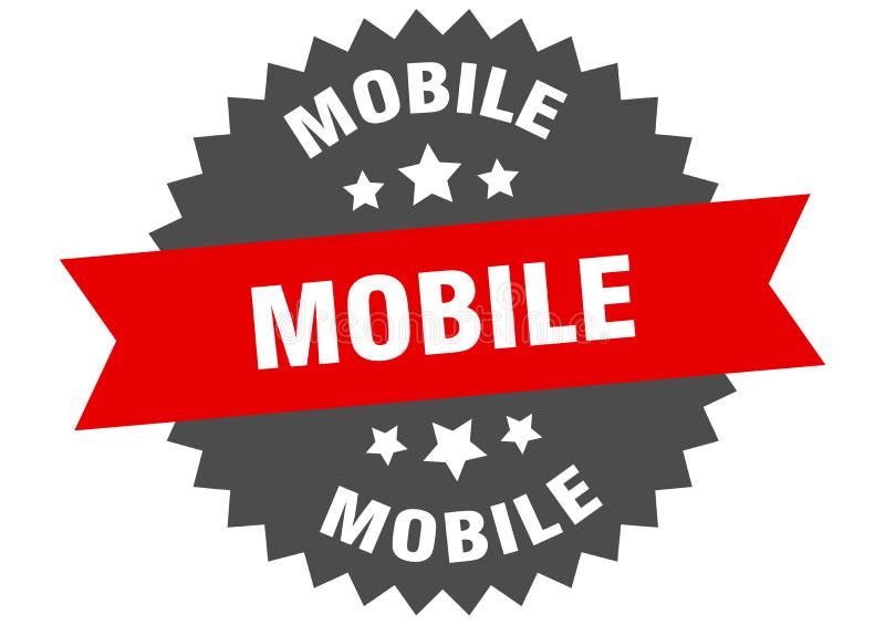 Mobile Sign. Mobile Circular Band Label. Mobile Sticker Stock Vector ...