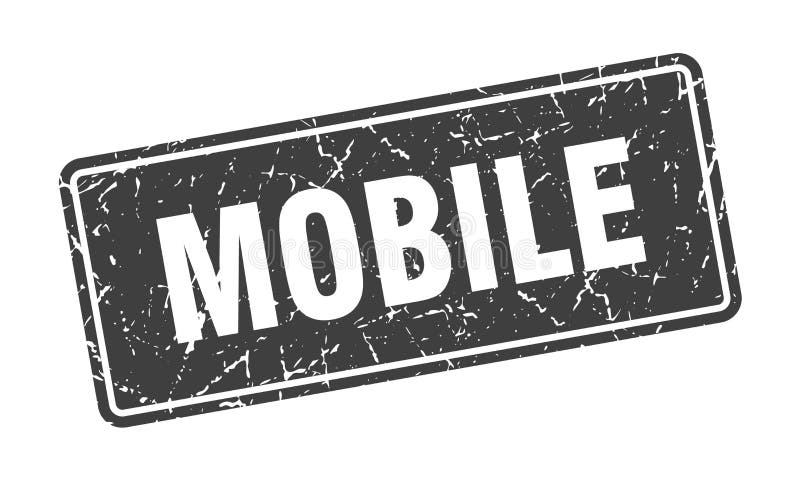 Mobile Sign. Mobile Round Ribbon Sticker Stock Vector - Illustration of ...