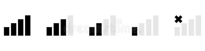 Mobile Signal Icon. Set of Signal Strength Indicator Stock Vector ...