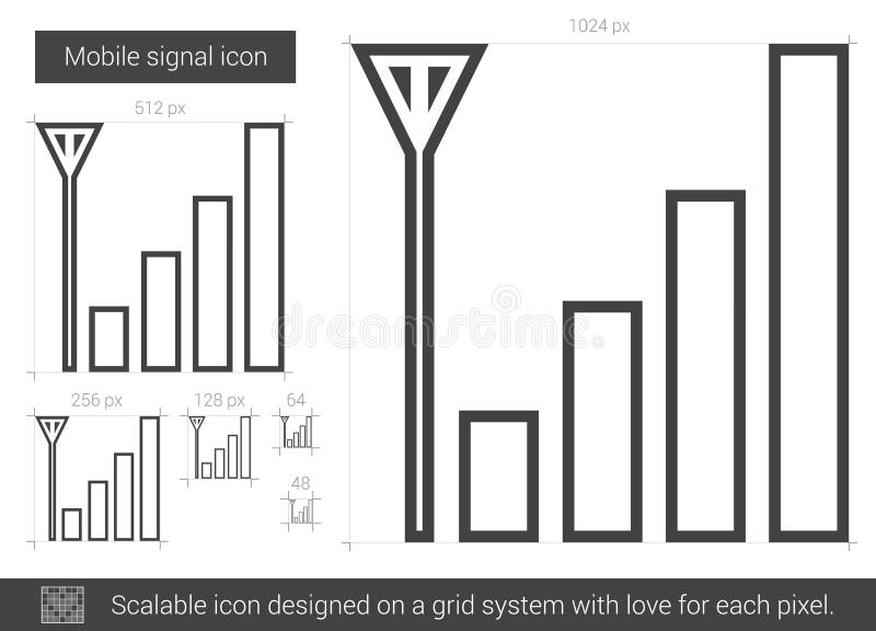 Mobile signal line icon. stock vector. Illustration of contact - 94420852