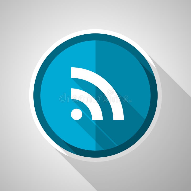 Mobile Signal Symbol Flat Design Vector Blue Icon With Long Shadow