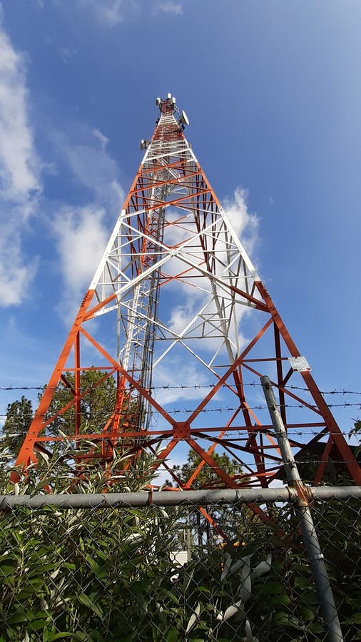 Mobile signal Tower stock image. Image of tree, electricity - 192801413