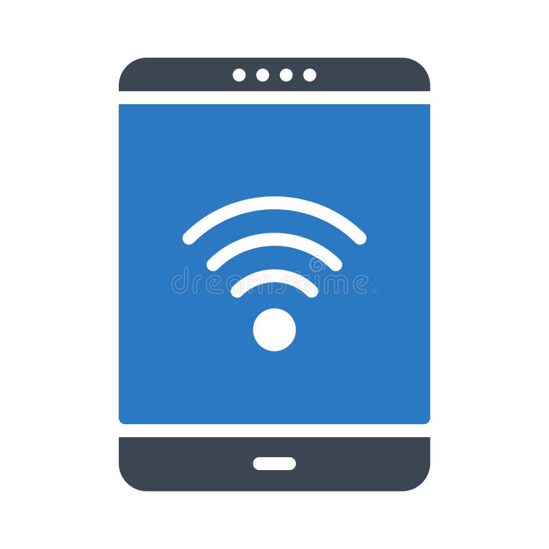 Mobile Signal Glyph Color Flat Vector Icon Stock Vector - Illustration ...