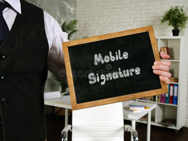 Mobile Signature Inscription on the Sheet Stock Photo - Image of ...