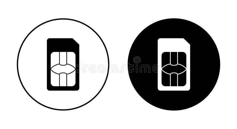 Mobile SIM Card Icon Vector Isolated on Circle Background Stock Vector ...