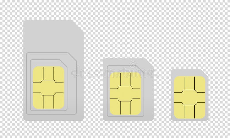 Mobile Sim Cards Different Sizes - Vector Illustrations - Isolated on ...
