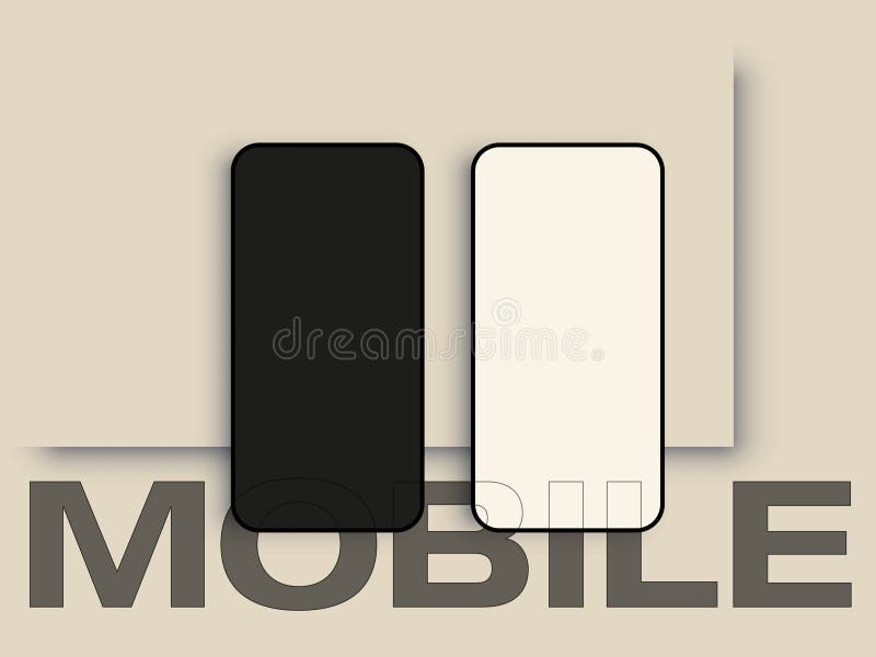 Mobile Simple Design, Phone Device Mockup in Minimalistic Design Stock ...