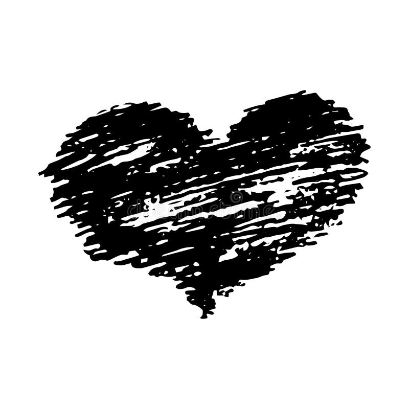 Hand Drawn Pencil Scribble Hearts Stock Vector - Illustration of marker ...
