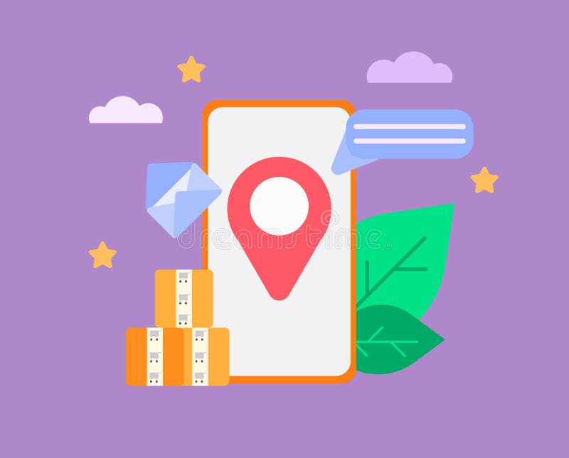 Mobile Smart Phone with App Delivery Tracking Stock Vector ...