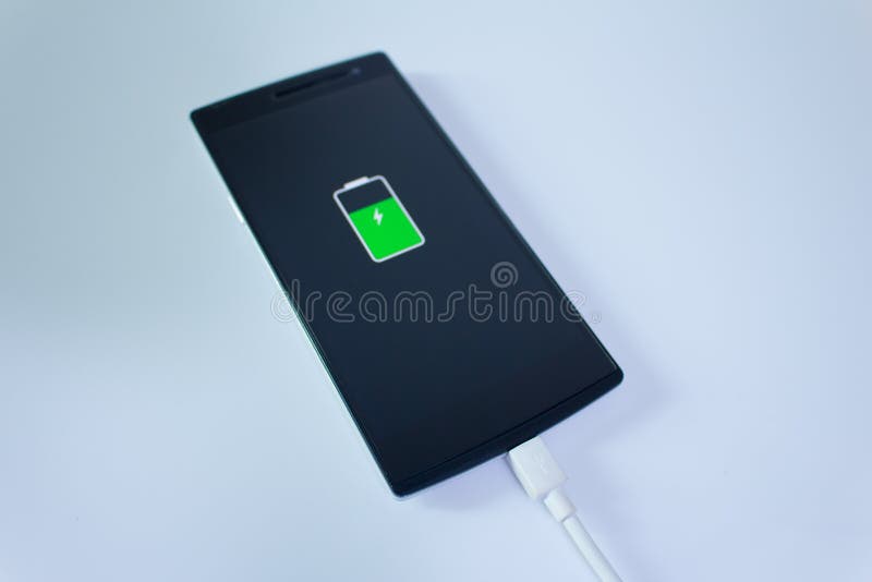 Mobile Smart Phone Battery Charge Stock Image - Image of phone, home ...