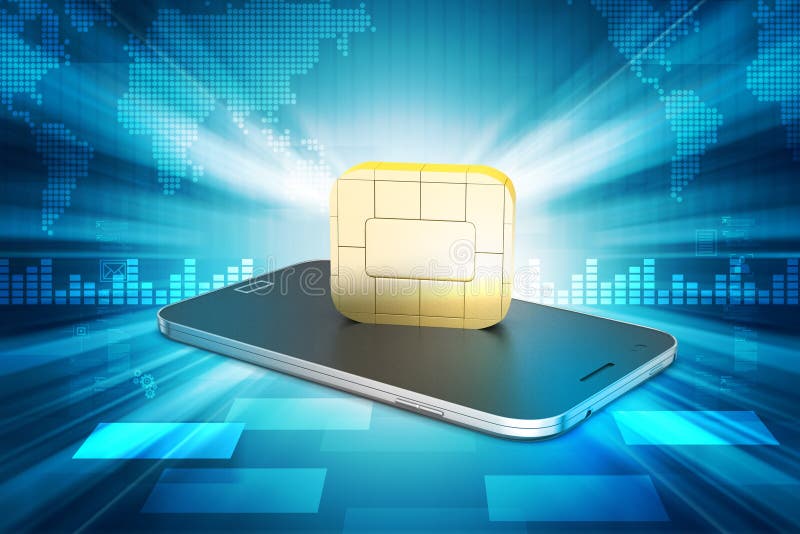 Mobile Smart Phone with Chip Stock Illustration - Illustration of ...