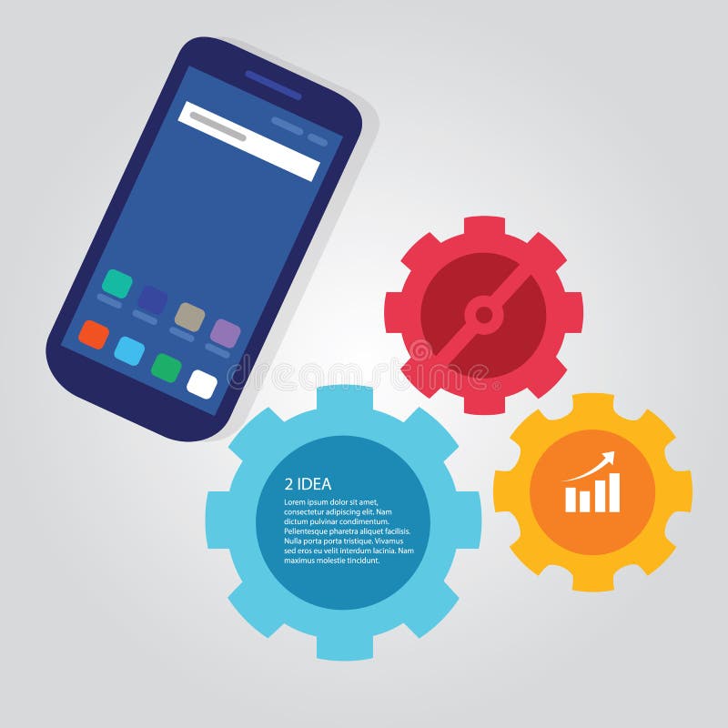 Mobile Smart-phone Communication Technology Template Info-graphic Color ...