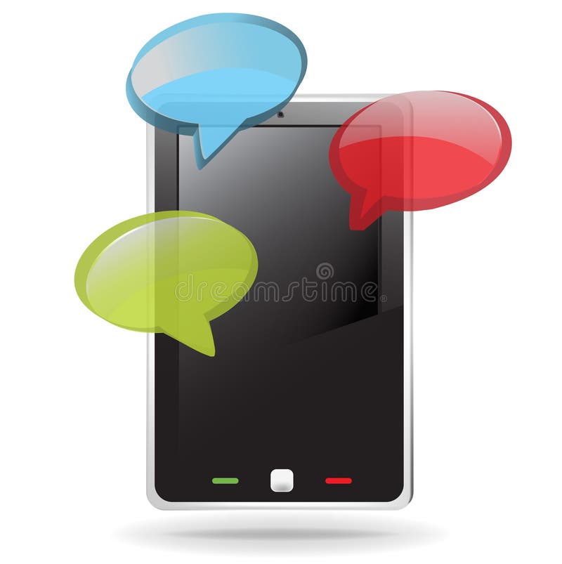 Chatting through Touch Screen Smartphones Stock Vector - Illustration ...