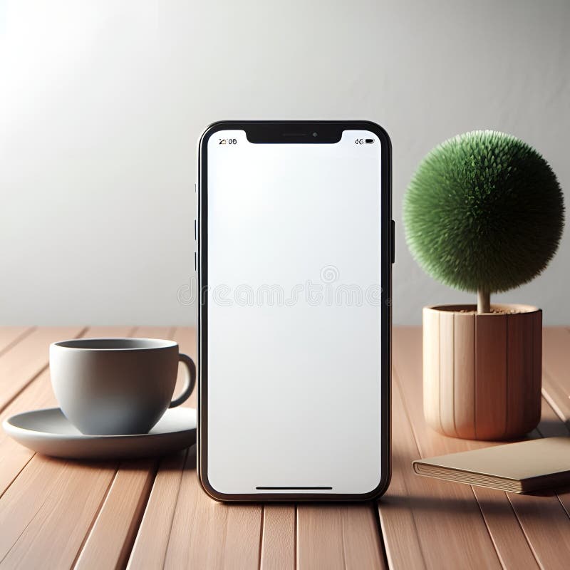 Mobile Smart Phone Iphone Android Mockup Design White Screen 3d Three ...