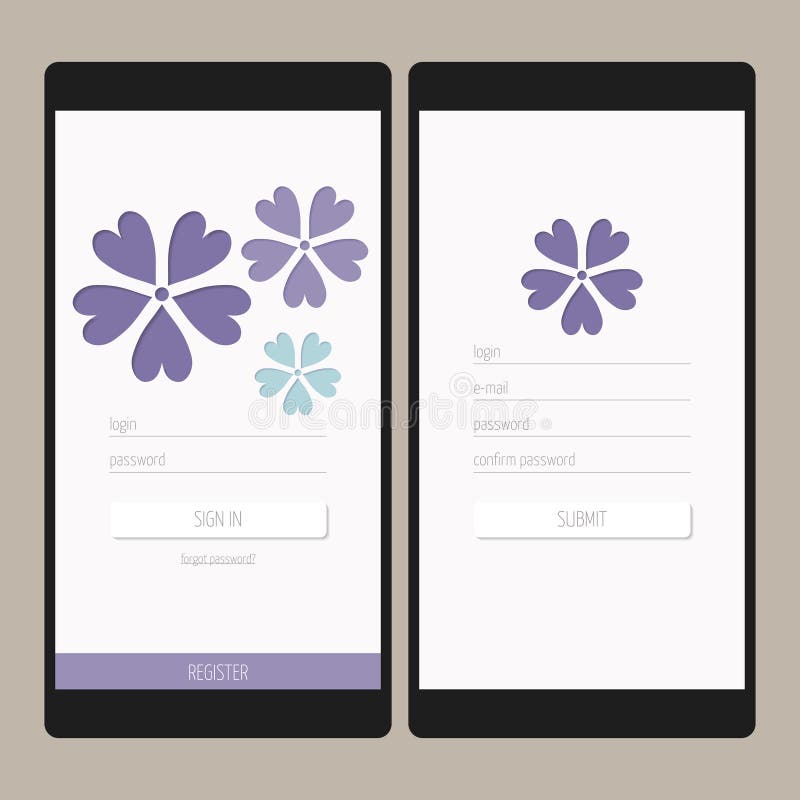 Mobile and Smart Phone Login Interface Form Stock Vector - Illustration ...