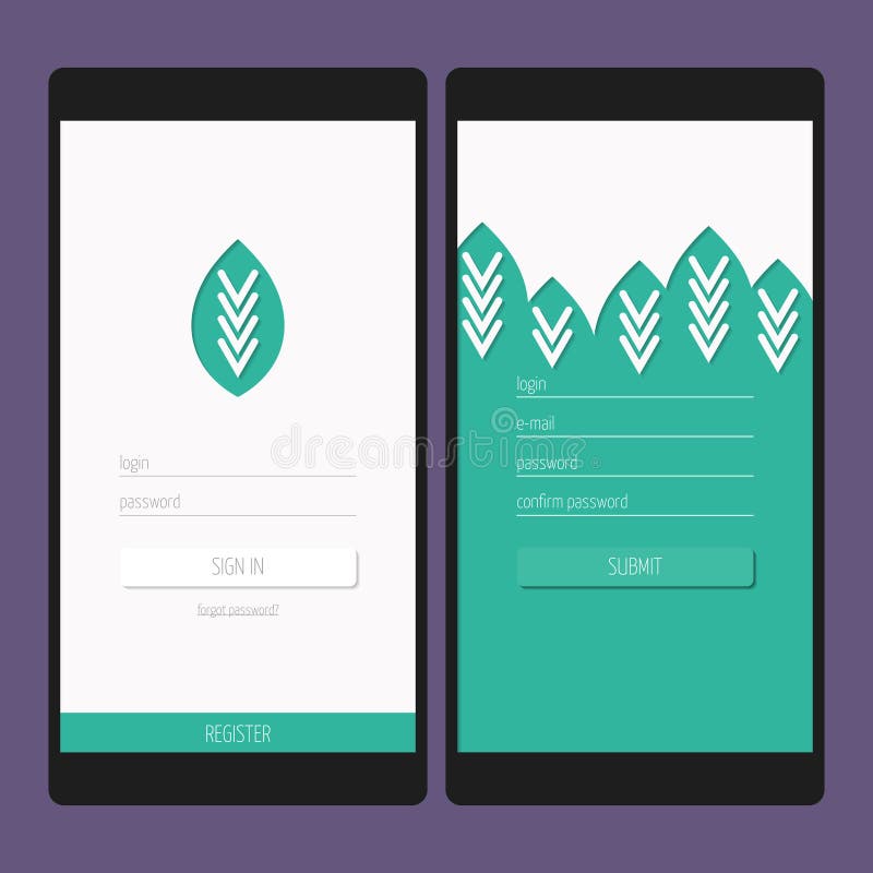 Mobile and Smart Phone Login Interface Form Stock Vector - Illustration ...