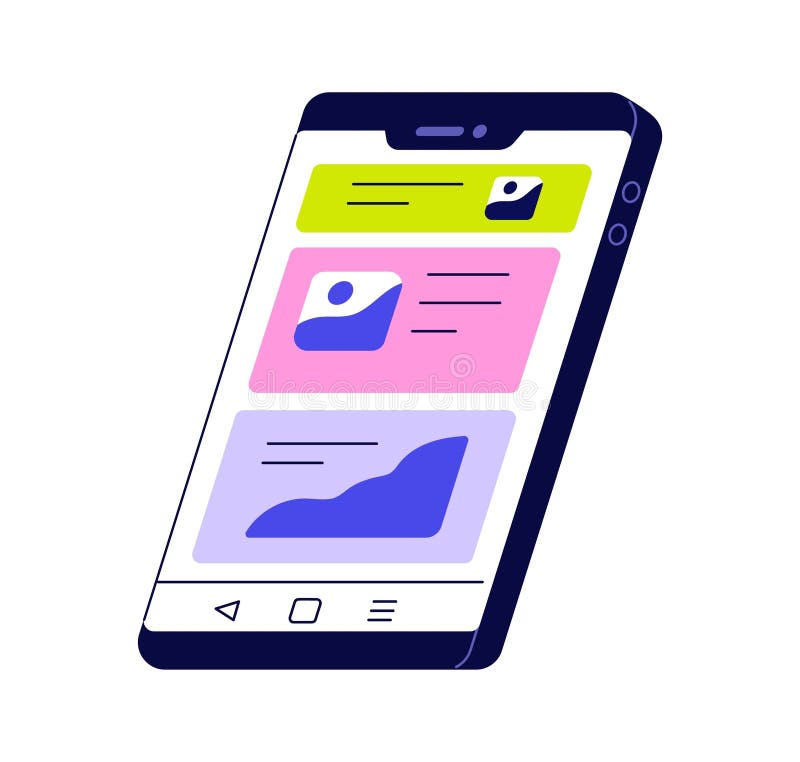 Mobile Smart Phone Screen Displaying Content, User Interface ...