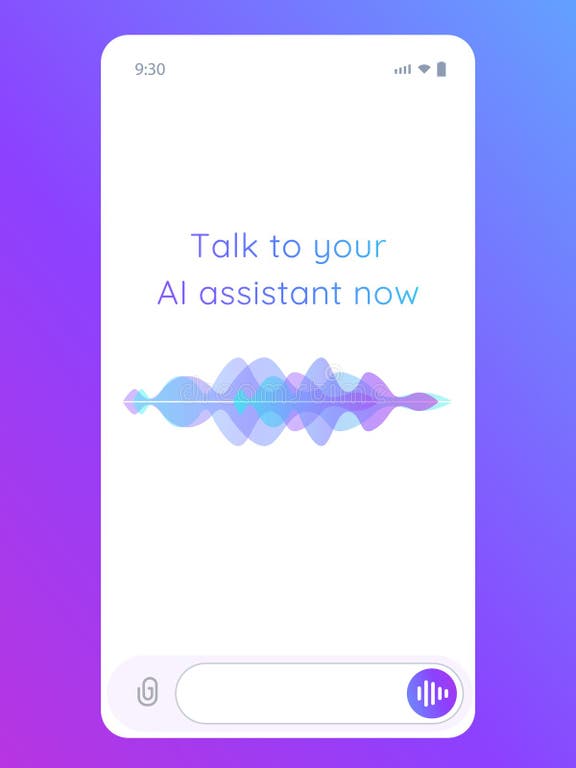 Mobile Smartphone App AI Virtual Assistant Speech To Text with Waveform ...