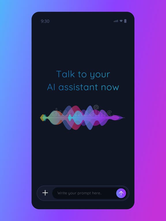 Mobile Smartphone App AI Virtual Assistant Speech To Text with Waveform ...