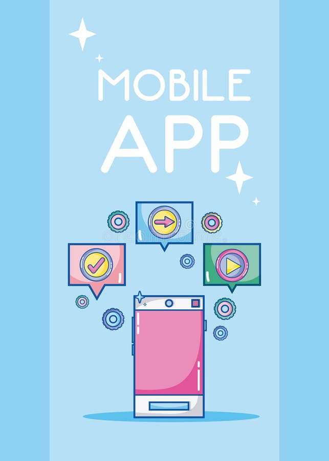 Mobile app technology stock vector. Illustration of online - 118420103