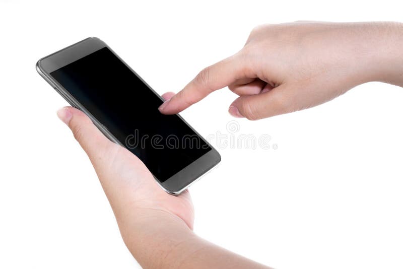 Mobile Push-button Telephone in Hand. Stock Image - Image of message ...