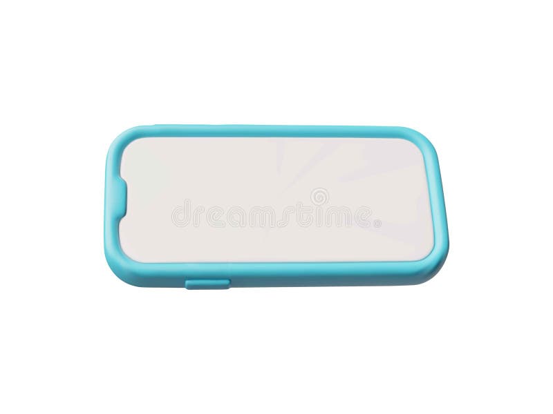 Mobile Smartphone with Horizontal White Blank Screen 3D Vector Icon ...