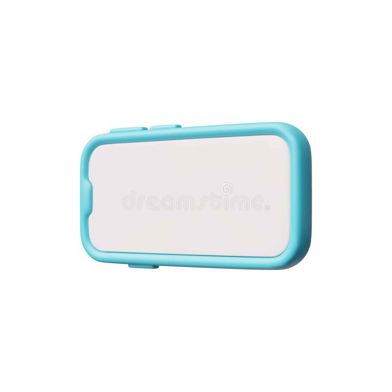 Mobile Smartphone with Horizontal White Blank Screen 3D Vector Icon ...