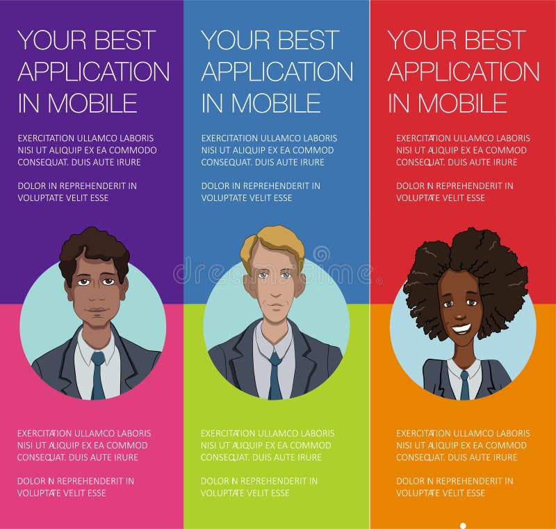 Characters with Mobile App Notification Stock Illustration ...